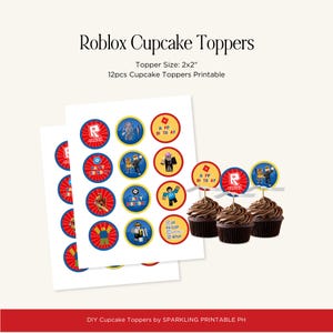 Roblox Cupcake Topper Printable, Roblox Cupcake Toppers Printable for ...