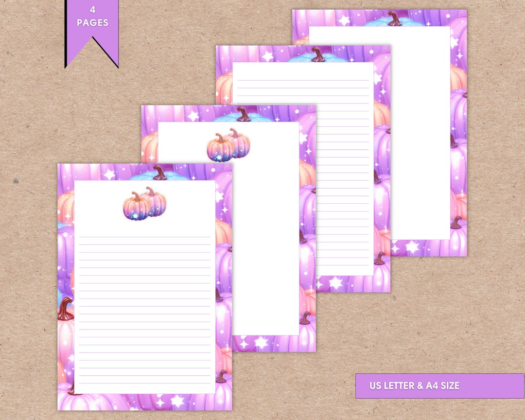 Pastel Halloween Digital Writing Paper Halloween Printable - Etsy