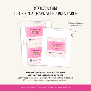 Roblox Girl Chocolate Wrapper Printable, Roblox Girl Chocolate Bar ...