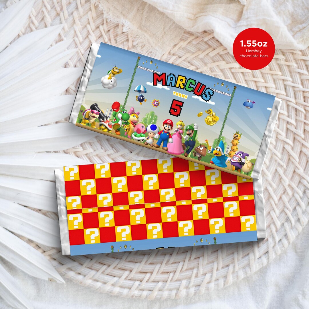 Super Mario Chocolate Bar Wrapper Printable, Super Mario Bros Chocolate ...