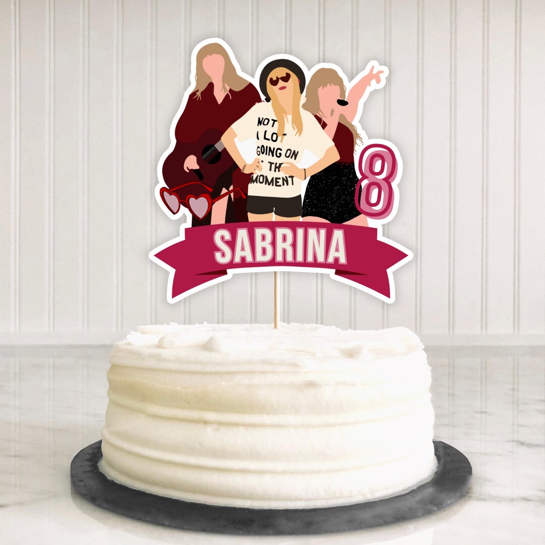Swiftie Birthday Cake Topper Printable, Red Album Pop Star Themed Cake ...