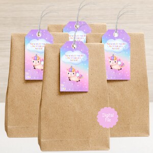 Cute Unicorn Gift Tags Printable, Unicorn Gift Bag Tags, Unicorn ...