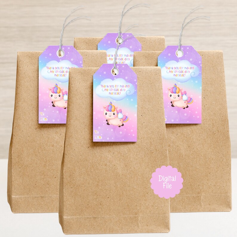 Cute Unicorn Gift Tags Printable, Unicorn Gift Bag Tags, Unicorn ...