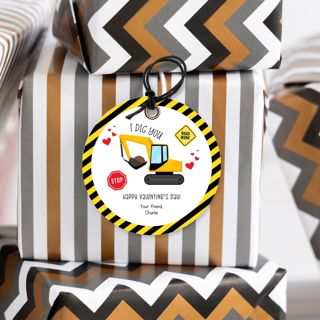 Construction Theme Gift Tags Printable, Personalized Gift Tags ...