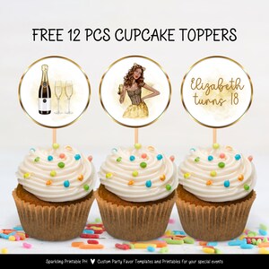 Sweet 18 Cake Topper Printable, Personalized Birthday Cake Topper ...
