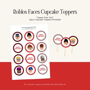 Roblox Faces Cupcake Toppers Printable, Roblox Boys Cupcake Toppers ...