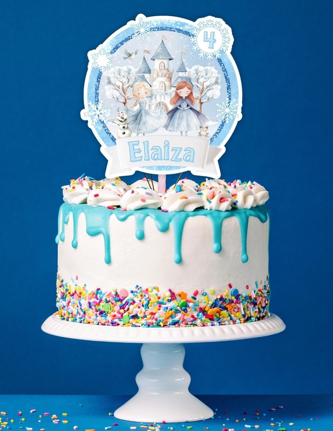 Ice Princess Cake Topper Printable, Anna and Elsa Cake Topper Printable ...