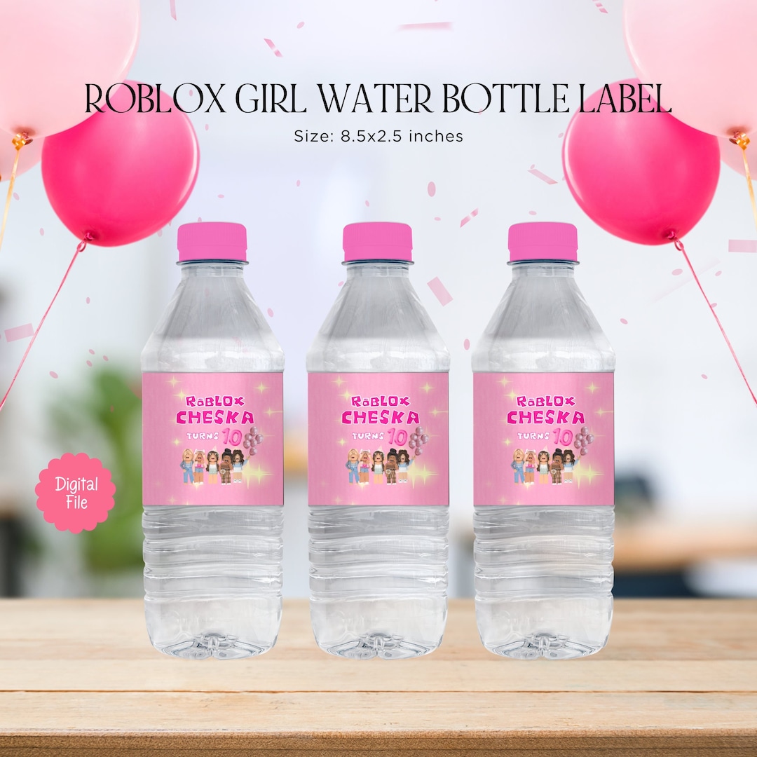 Roblox Girl Water Bottle Labels Printable, Roblox Girl Water Label ...