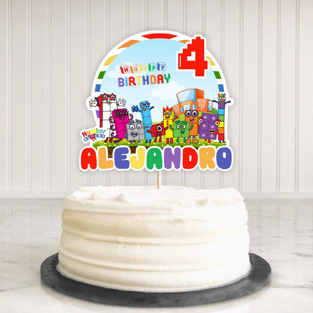 Number Blocks Cake Topper Printable, Number Blocks Birthday Party Cake ...