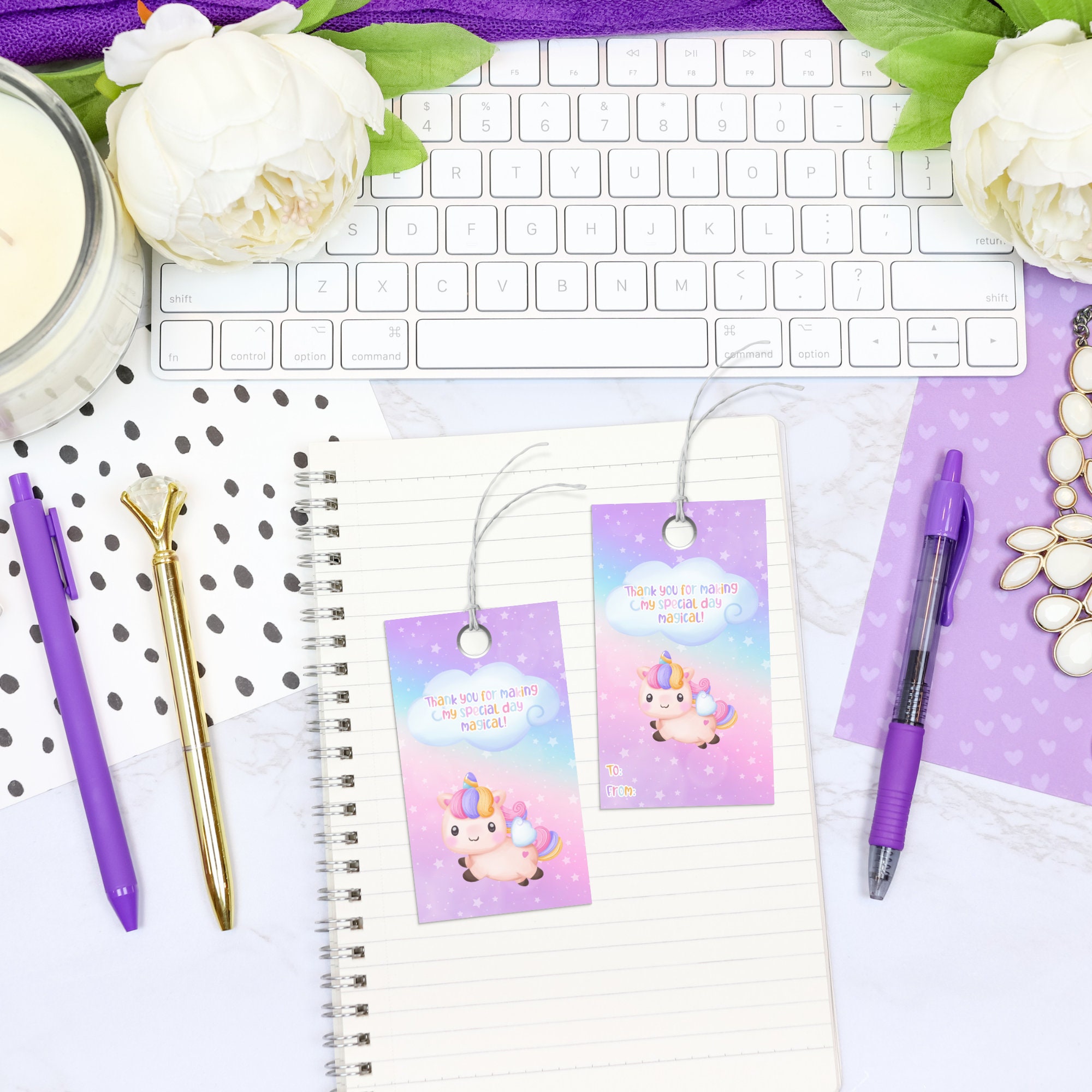 Cute Unicorn Gift Tags Printable, Unicorn Gift Bag Tags, Unicorn ...