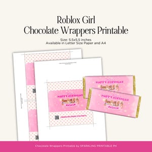 Roblox Girl Chocolate Wrapper Printable, Roblox Girl Chocolate Bar Wrappers, Roblox Candy Bar ...