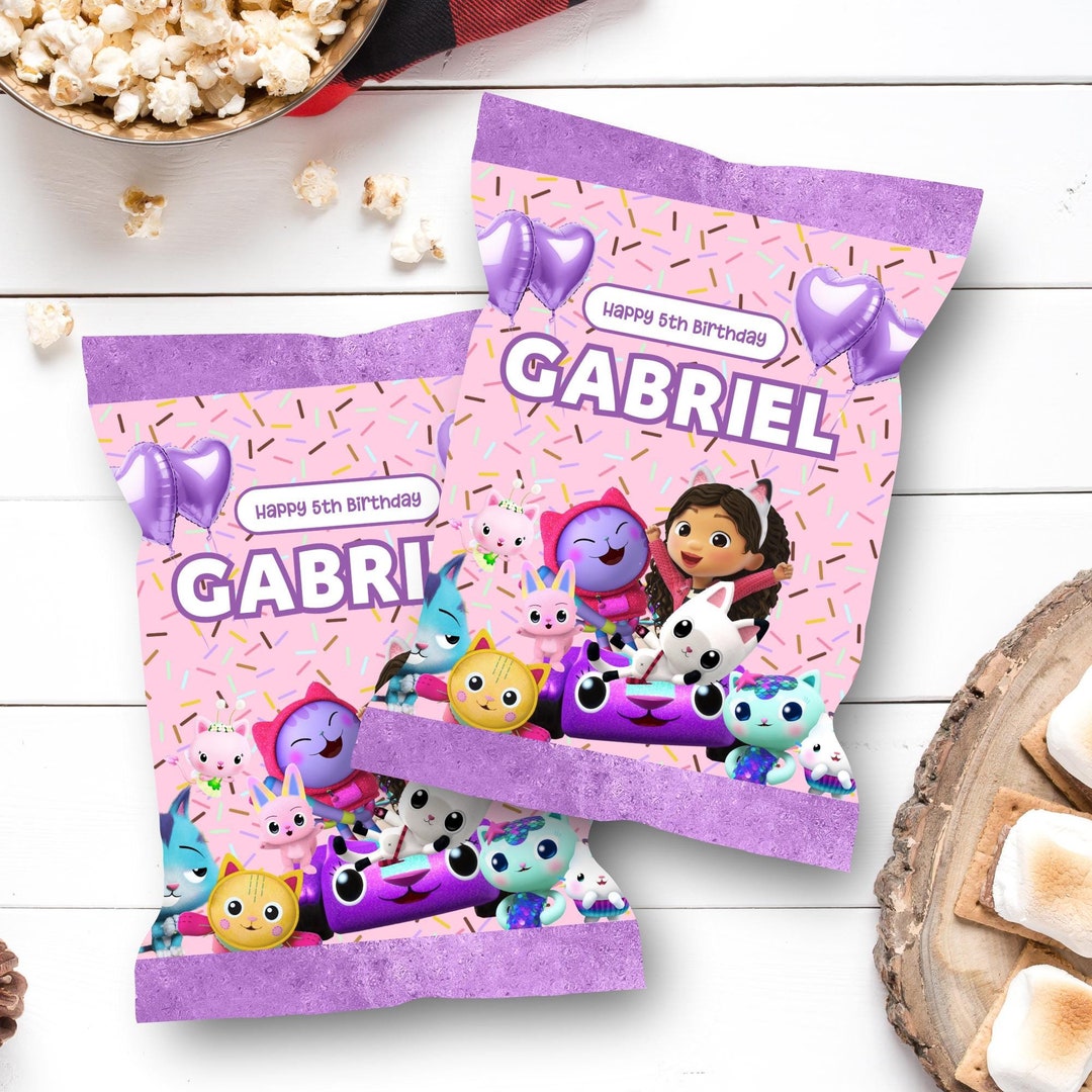 Gabbys Dollhouse Chip Bags Printable, Gabbys Dollhouse Treat Bags ...