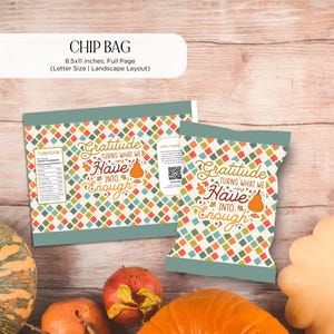 Thanksgiving Chip Bags Printable, Chip Bag Template, Thanksgiving Candy ...