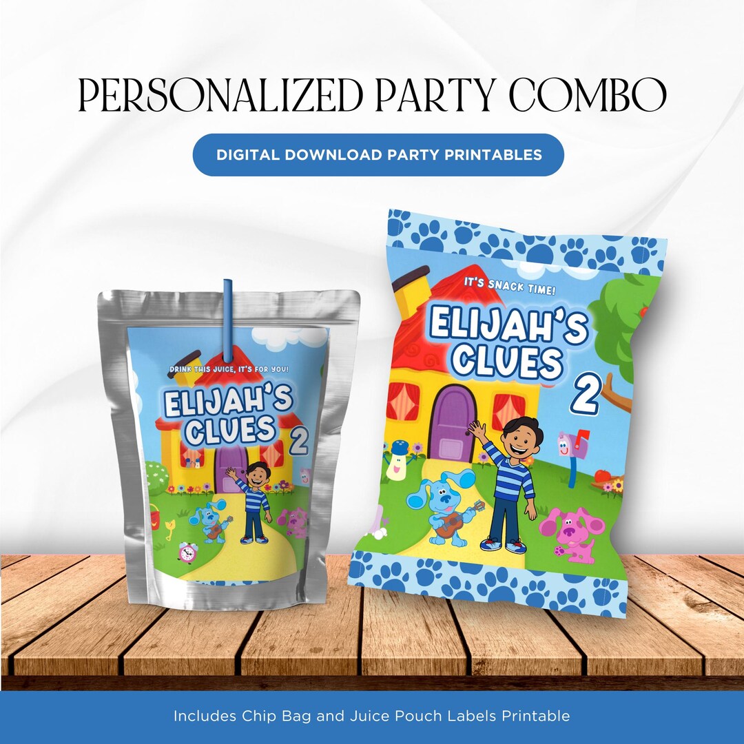 Blues Clues Party Combo, Digital Party Kit, Blues Clues Chip Bag ...