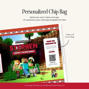 Minecrafter Chip Bag Printable, Minecrafter Chip Bags, Minecrafter Chip ...