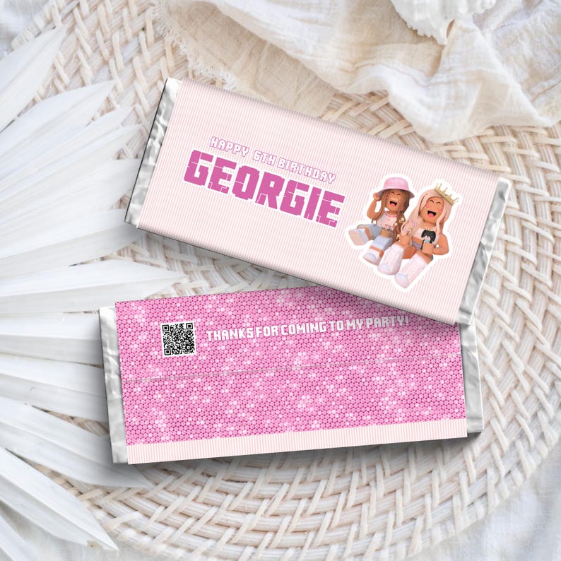 Roblox Girl Chocolate Bar Wrapper Printable, Roblox Girl Candy Bar ...