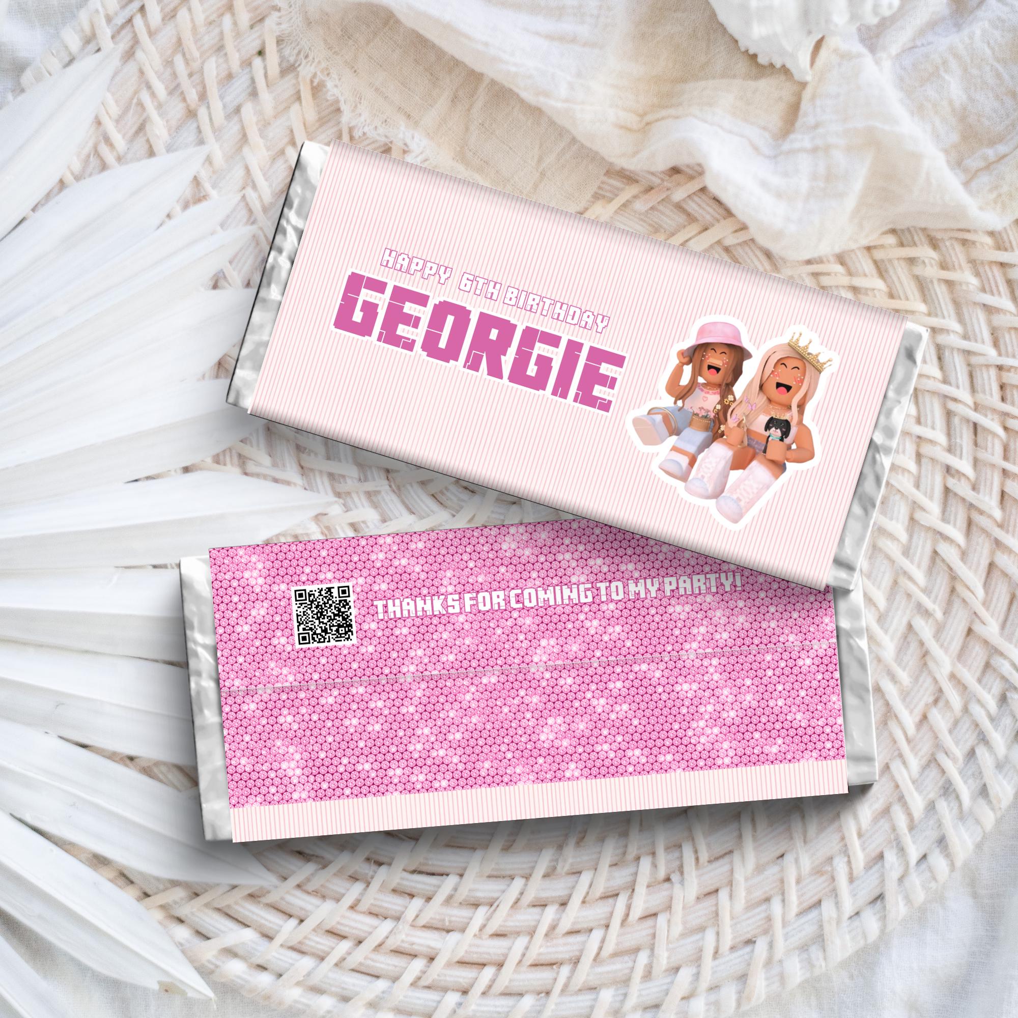 Roblox Girl Chocolate Bar Wrapper Printable, Roblox Girl Candy Bar ...