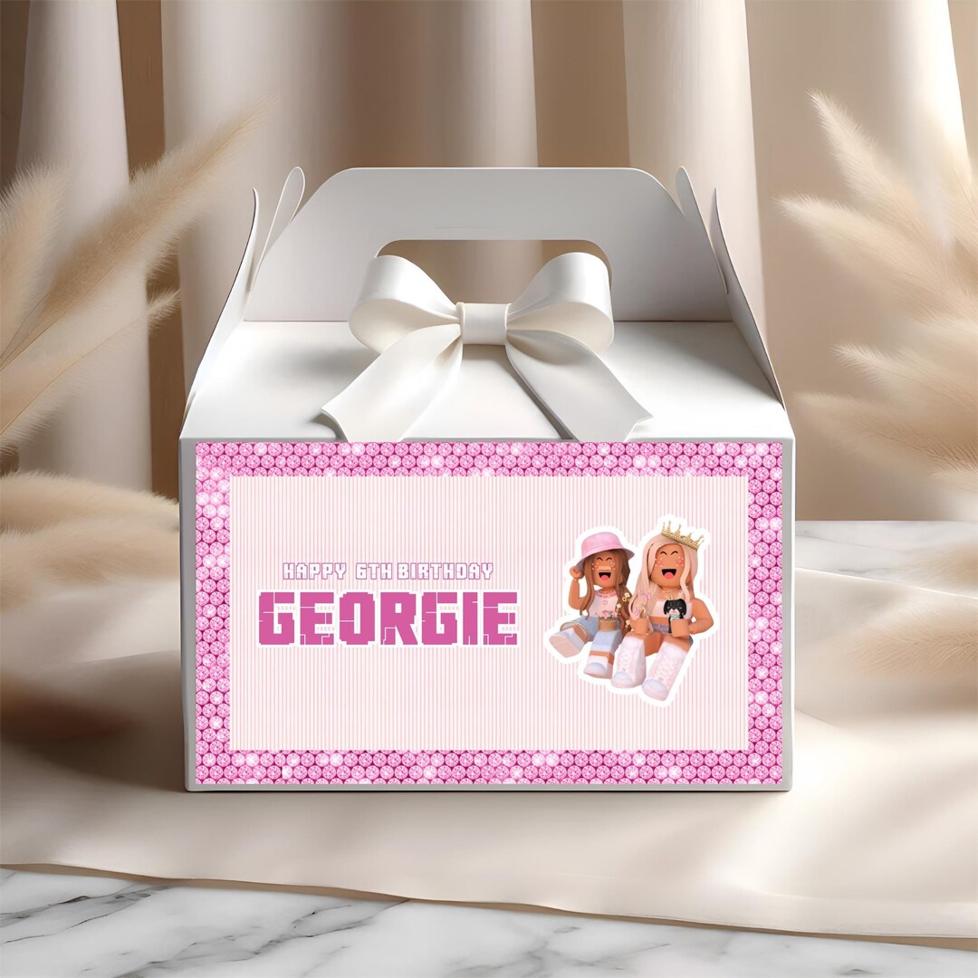 Roblox Girl Goodie Bags Label Printable, Roblox Girl Gable Box Labels ...