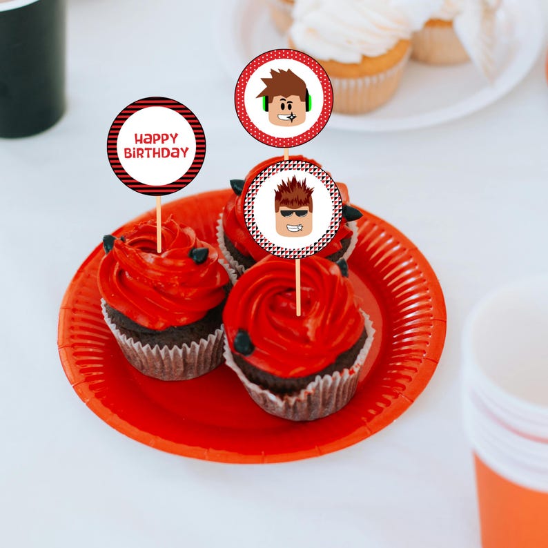 Roblox Faces Cupcake Toppers Printable, Roblox Boys Cupcake Toppers ...
