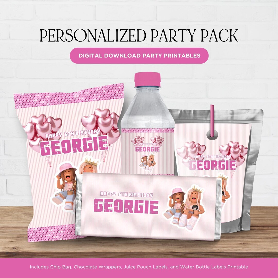 Roblox Girl Birthday Party Printables, Roblox Girl Digital Party Kit ...