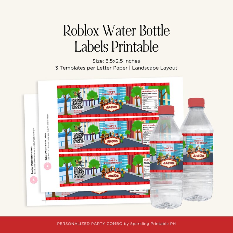 Personalized Roblox Birthday Party Printables, Roblox Party Combo ...