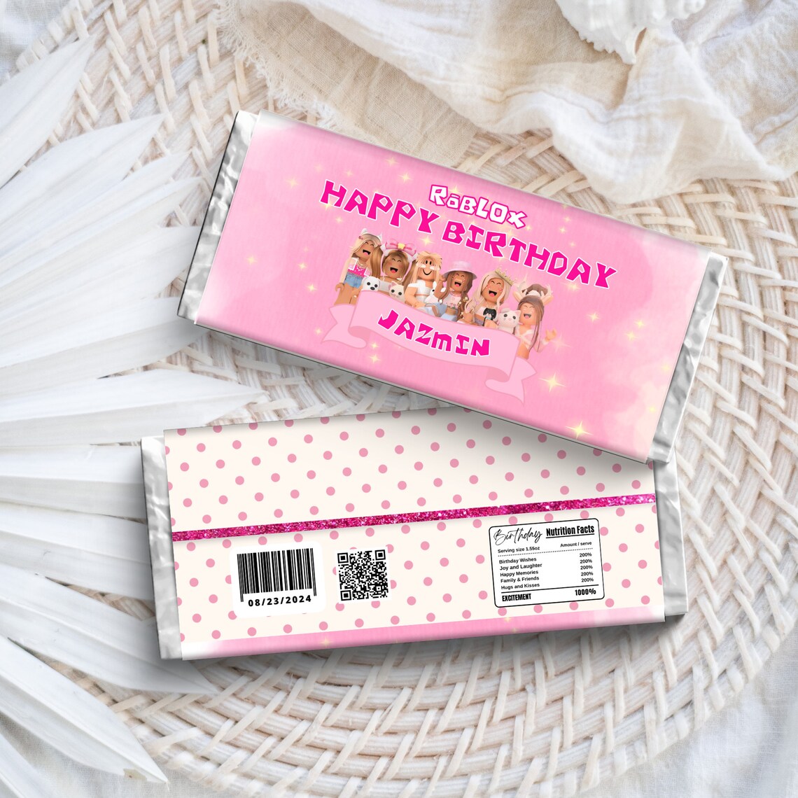 Roblox Girl Chocolate Wrapper Printable, Roblox Girl Chocolate Bar ...