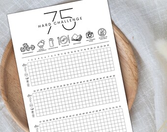 75 Hard Challenge Checklist Tracker - Etsy