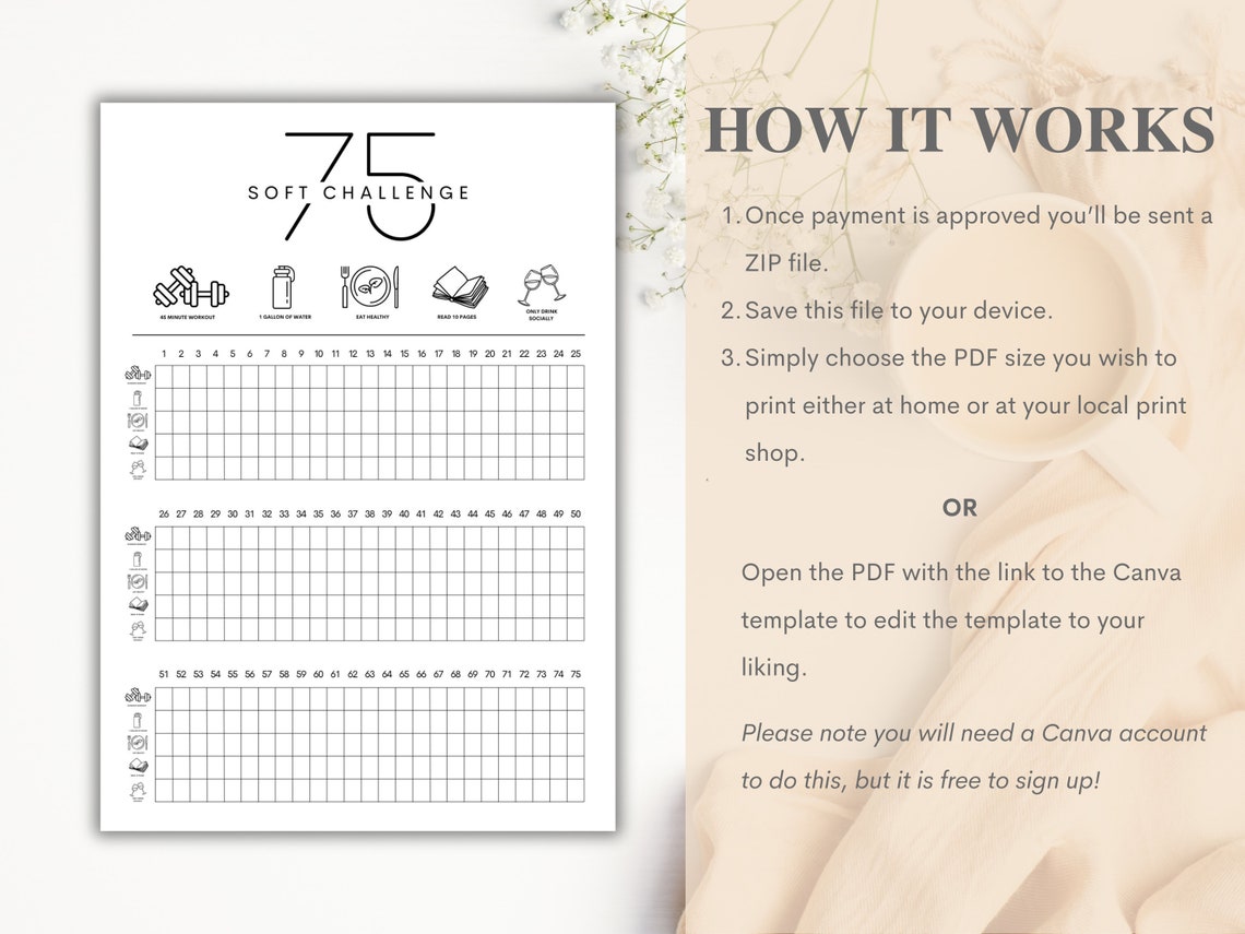 EDITABLE 75 Soft Tracker Template | Size A3, A4, US Letter | Canva ...