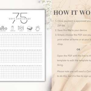 EDITABLE 75 Soft Tracker Template | Size A3, A4, US Letter | Canva ...