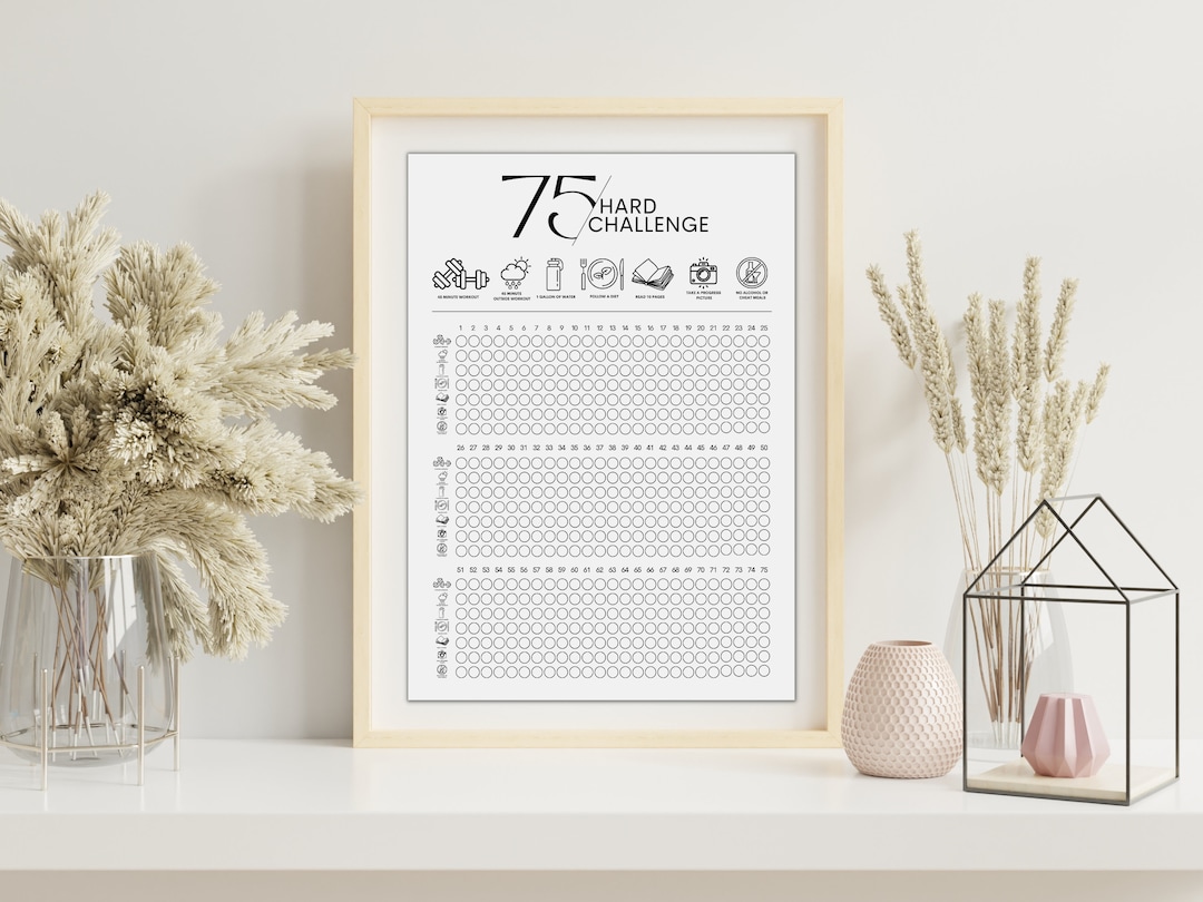 EDITABLE 75 Hard Tracker Template Size A3, A4, US Letter Canva Editable ...