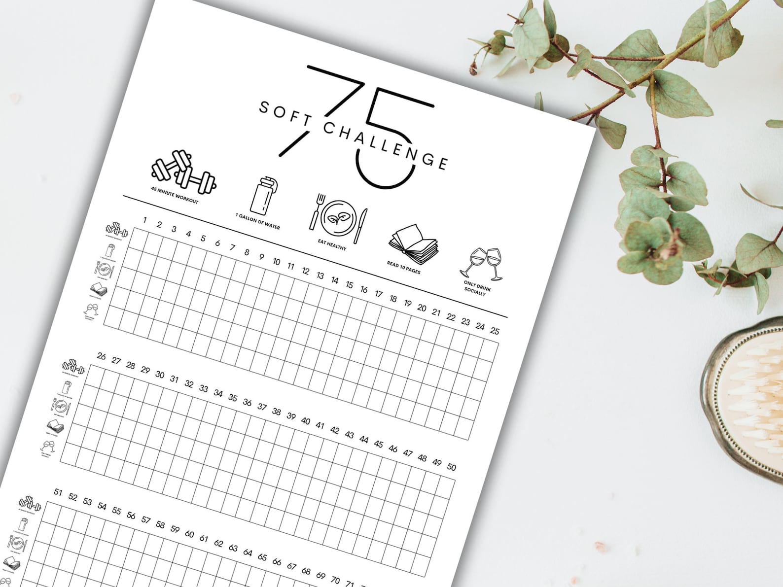 EDITABLE 75 Soft Tracker Template | Size A3, A4, US Letter | Canva ...