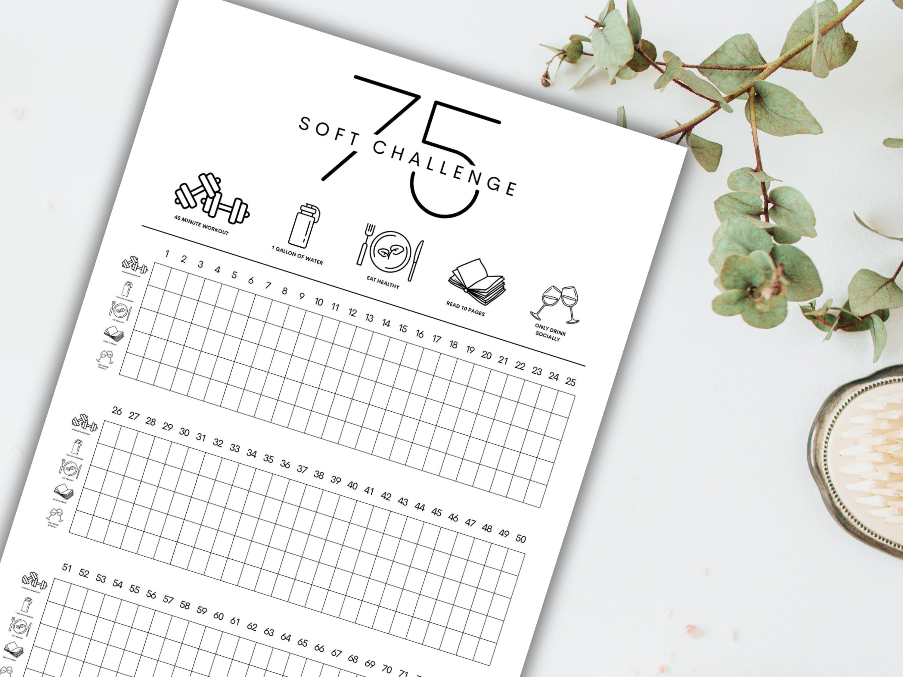 EDITABLE 75 Soft Tracker Template | Size A3, A4, US Letter | Canva ...