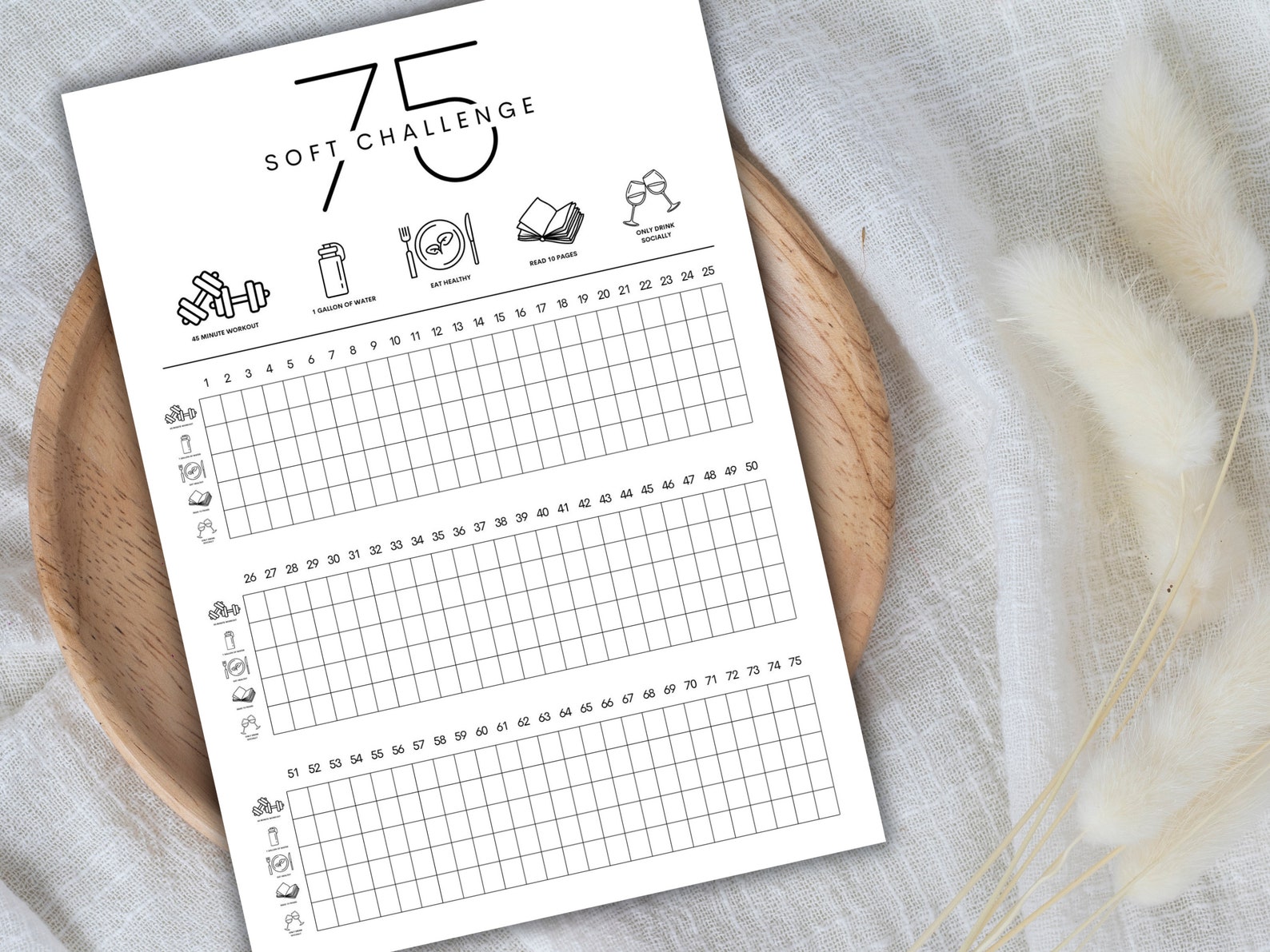 EDITABLE 75 Soft Tracker Template | Size A3, A4, US Letter | Canva ...
