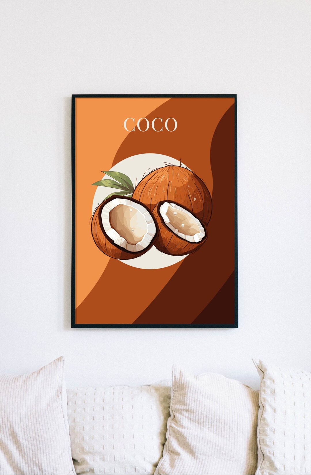 Coconut Poster Digital Download Minimalist Wall Art Print - Etsy