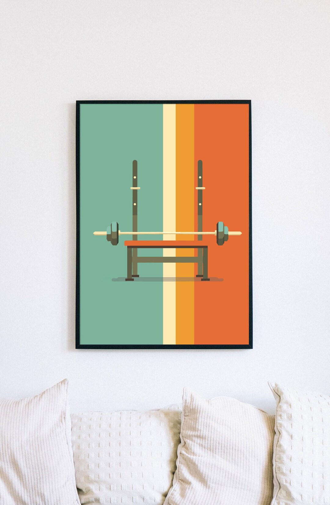 Minimalist Bench Press Poster Modern Wall Art Prints Gym Decoration ...