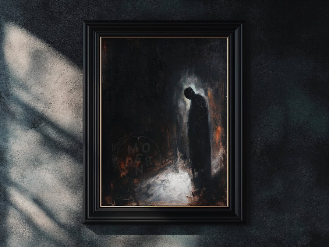 Dracula Vampire Art Print, Dark Gothic Wall Art, Lurking at Night ...