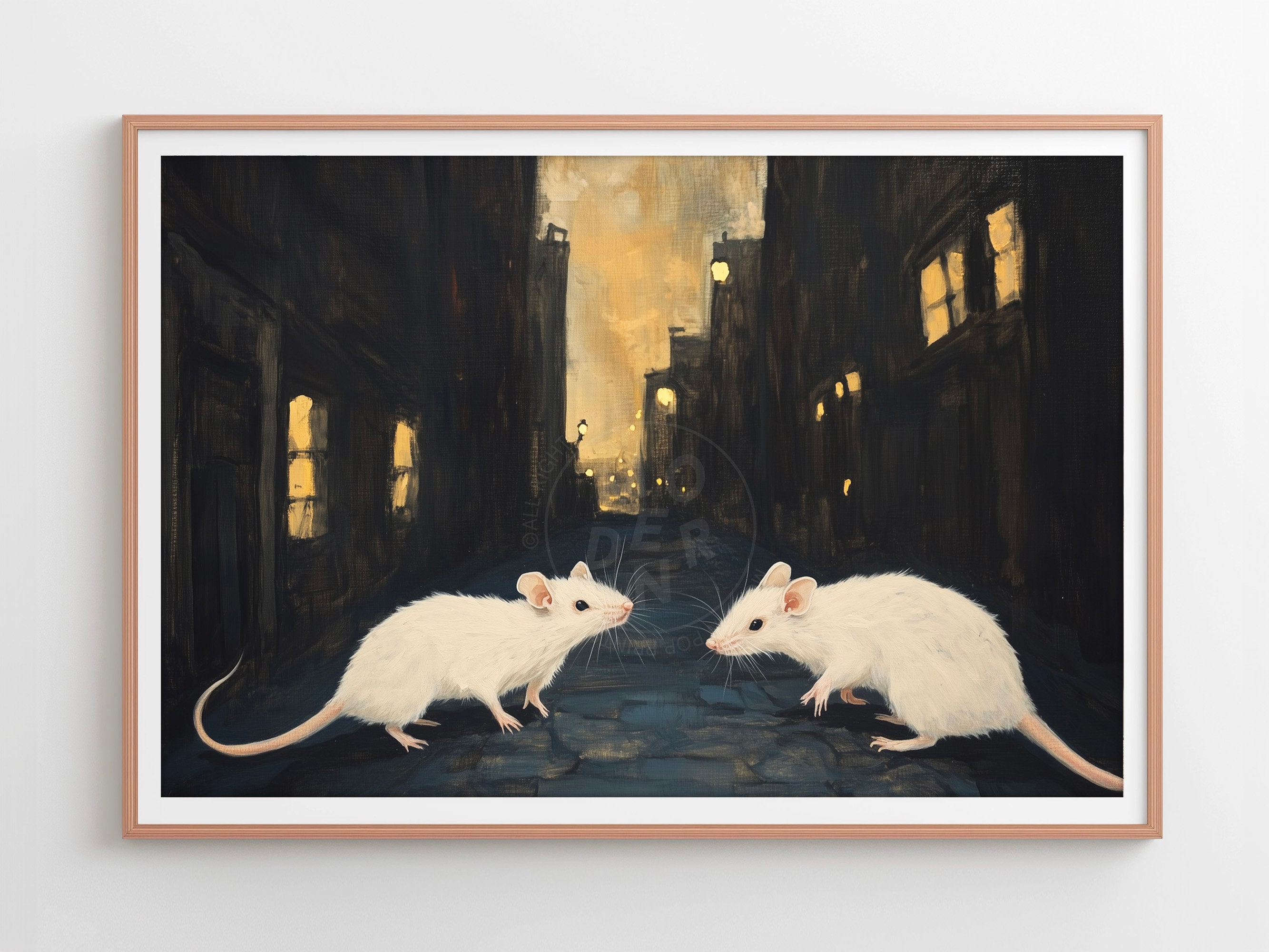Albino Street Rats Printable Poster, Unique Albino City Rat Art ...