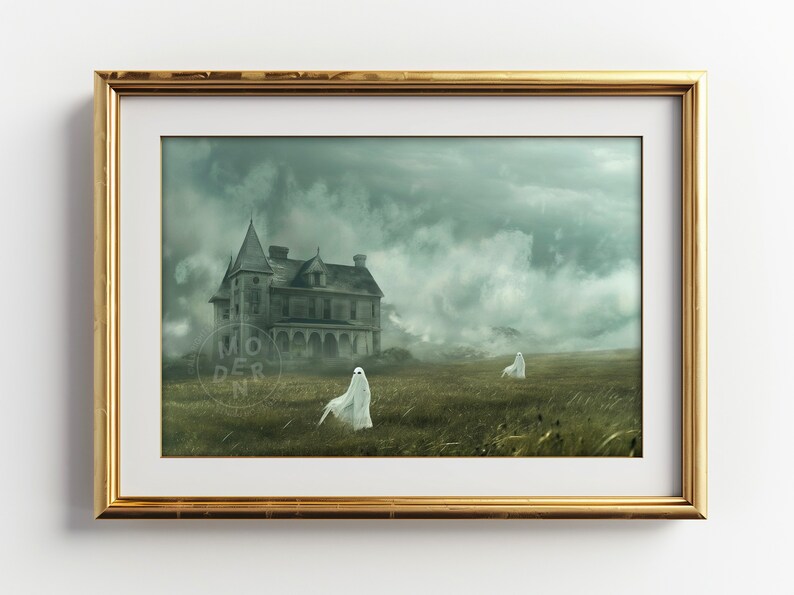 Frolicking Ghost, PRINTABLE, Ghosts in the Meadow Painting, Instant ...