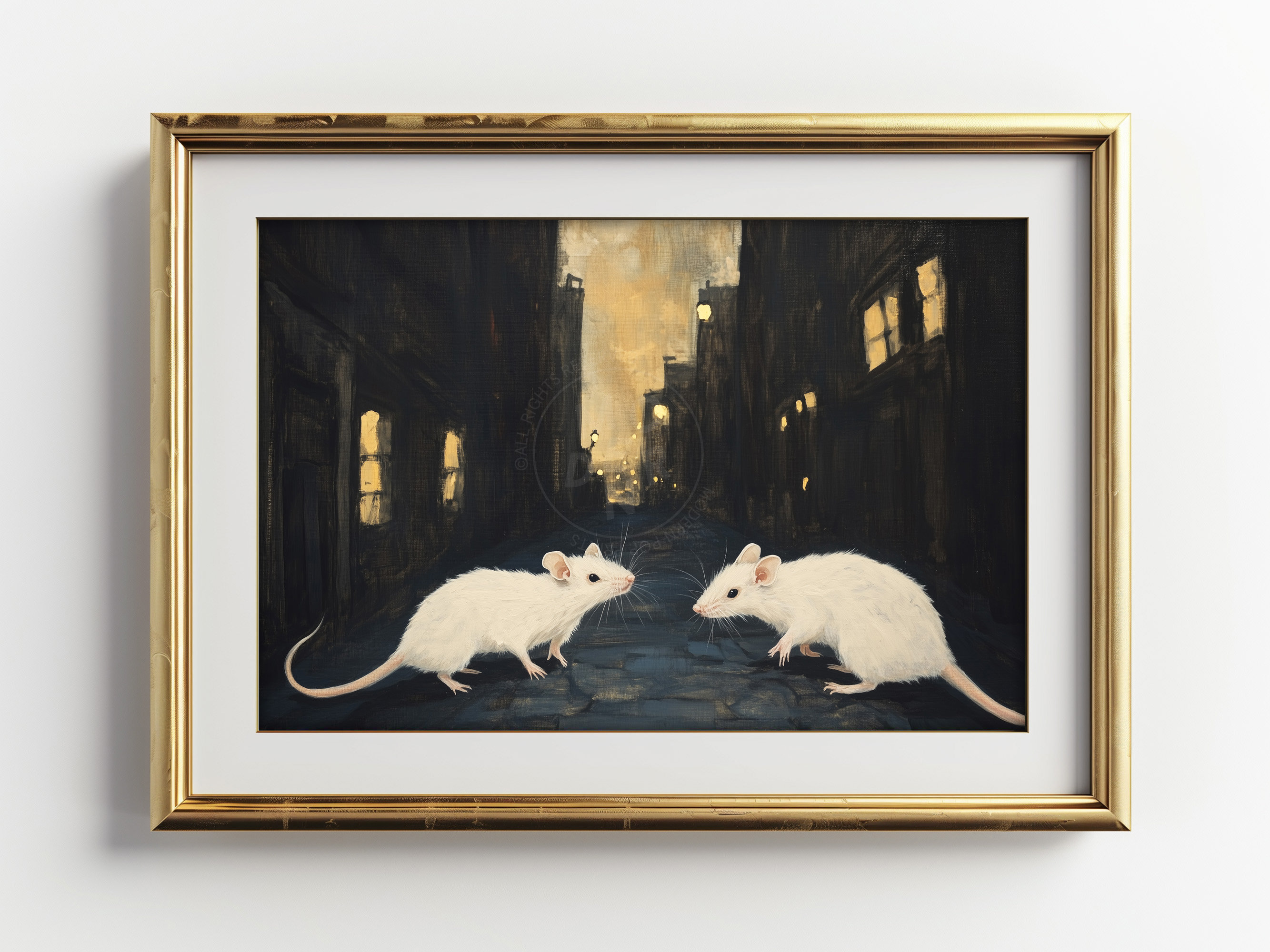Albino Street Rats Printable Poster, Unique Albino City Rat Art ...