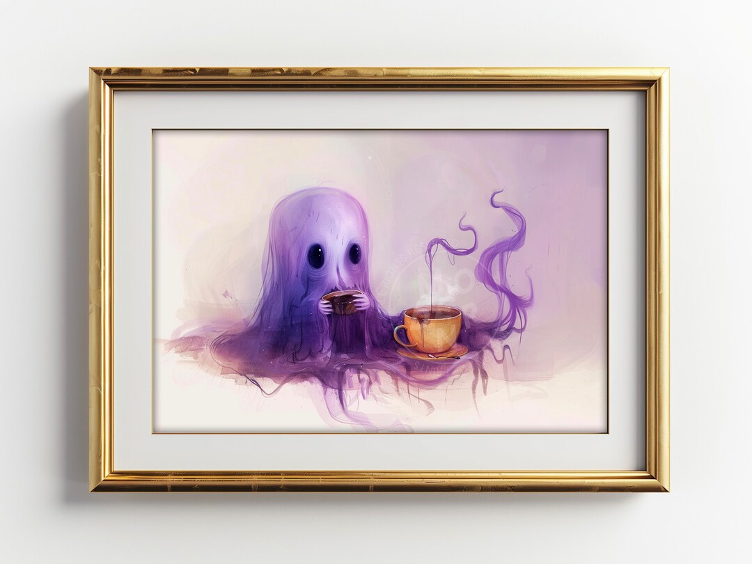 Coffee for Two, Coffee Ghost Printable Art, Cute Halloween Decor for ...