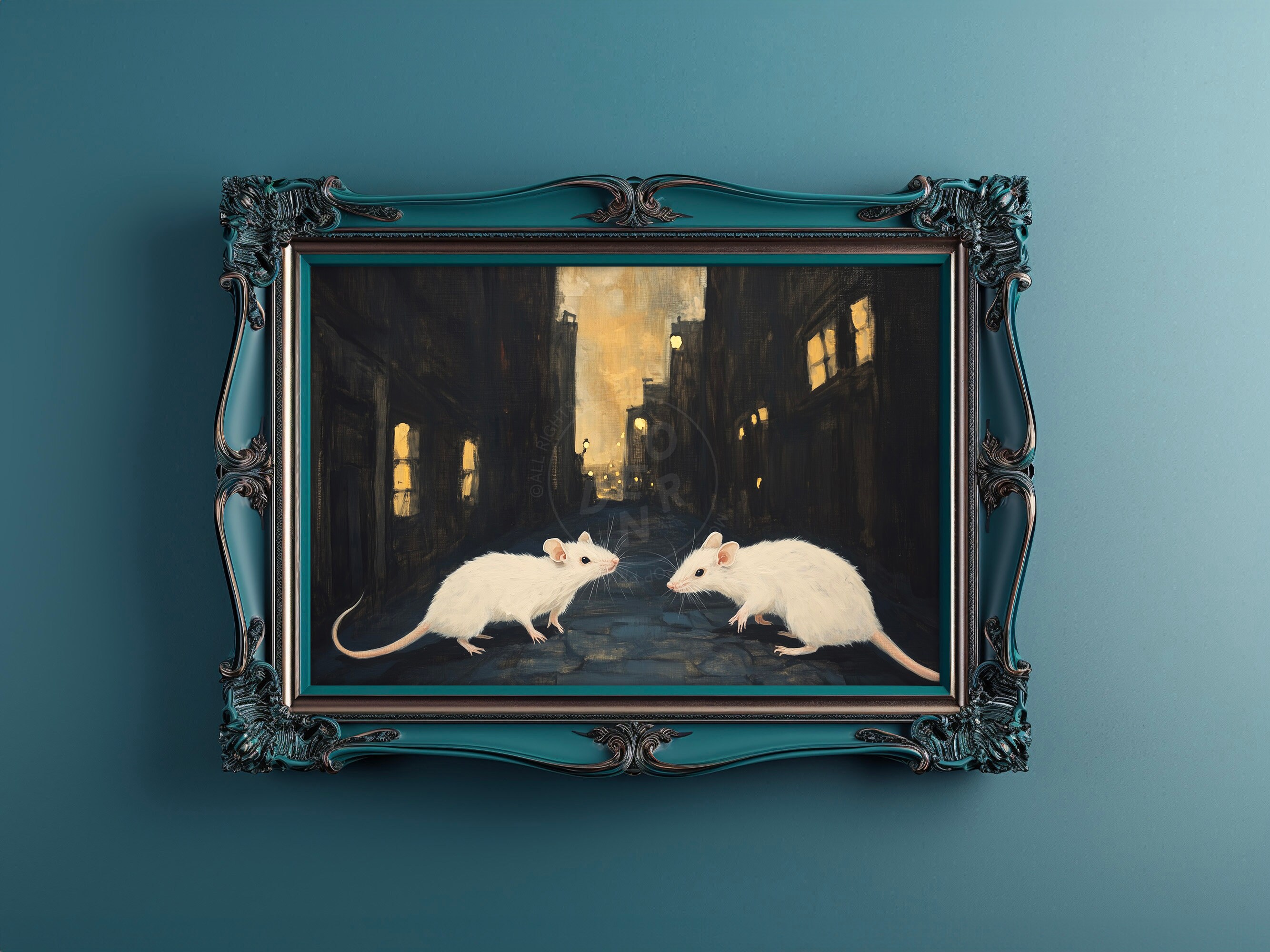 Albino Street Rats Printable Poster, Unique Albino City Rat Art ...