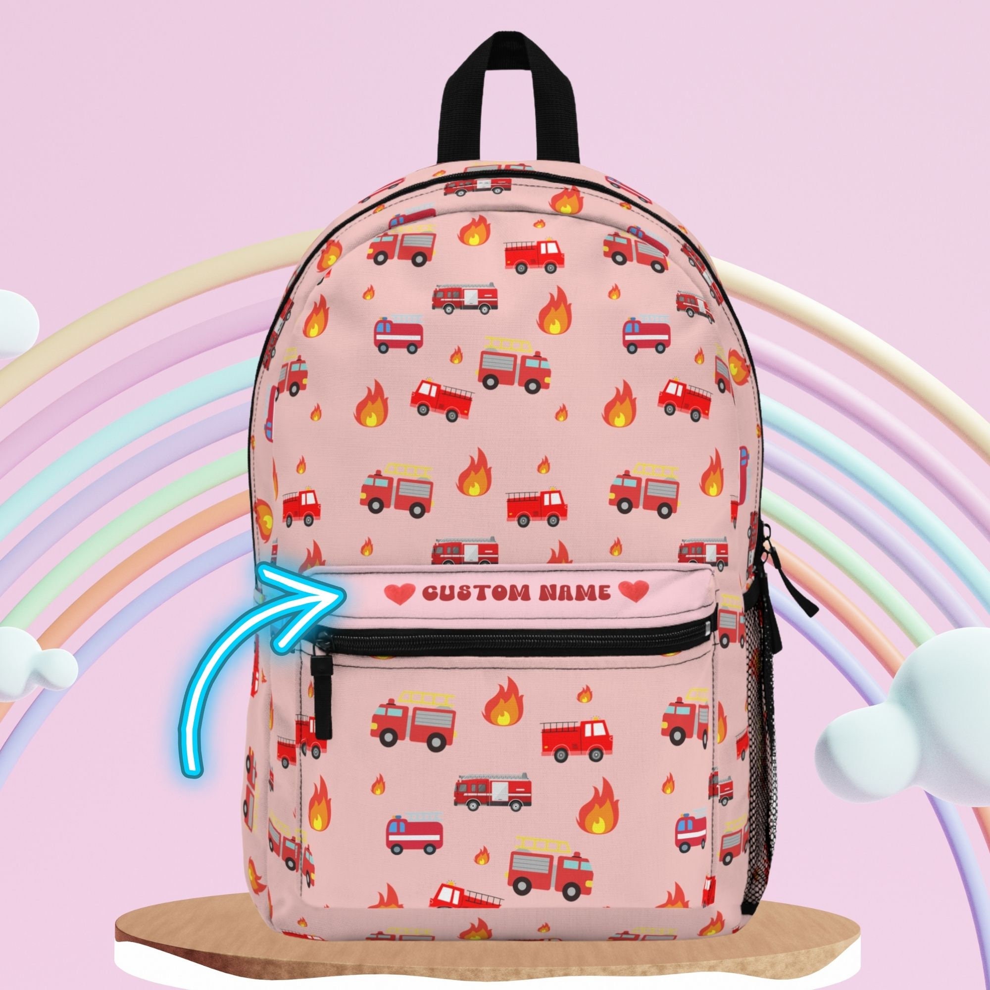 Firetruck Backpack Firefighter Backpack Personalizable, Kids ...