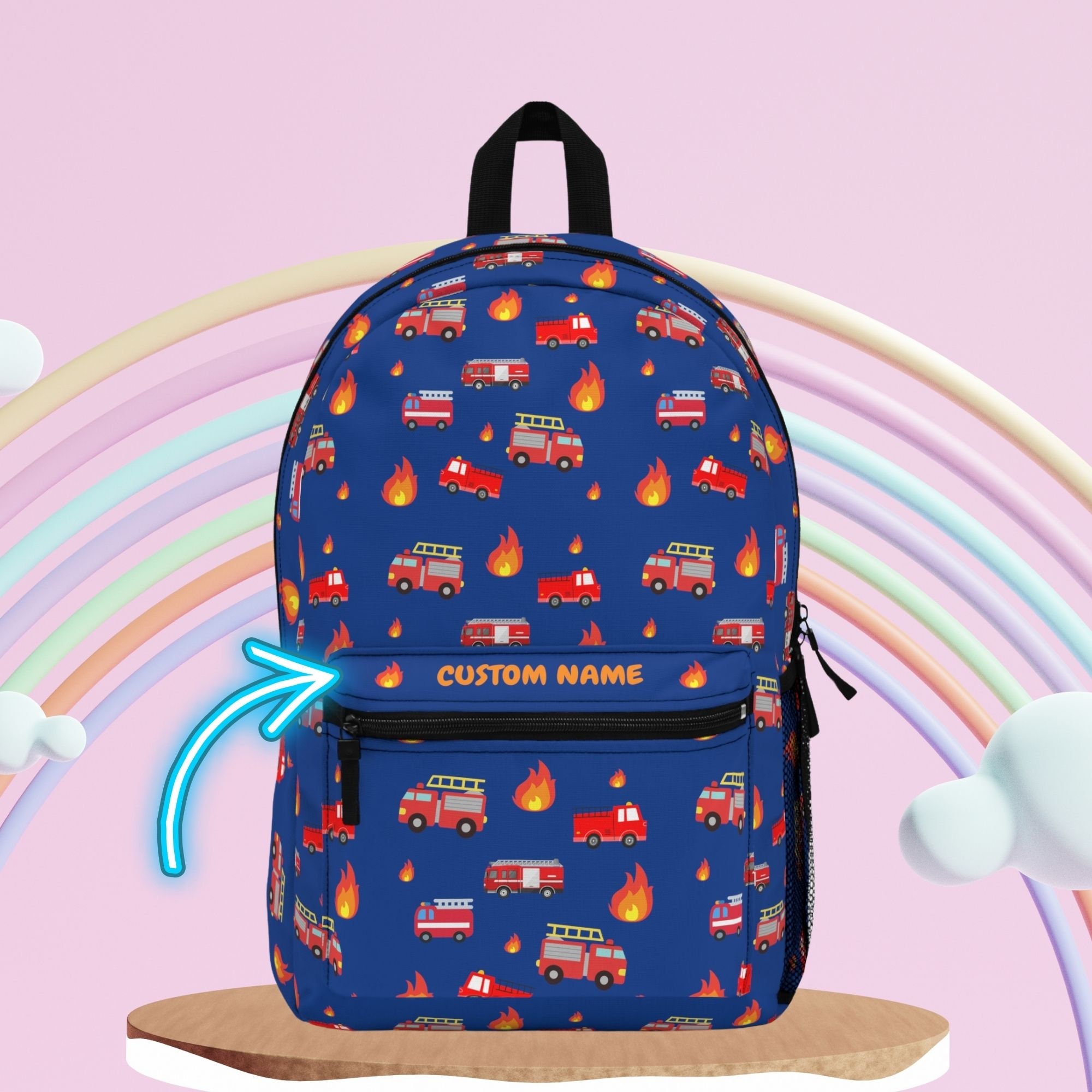 Firetruck Backpack Firefighter Backpack Personalizable, Kids ...