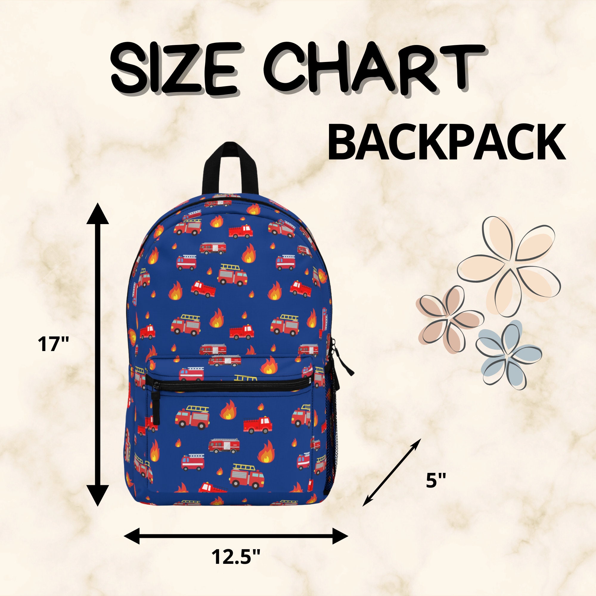 Firetruck Backpack Firefighter Backpack Personalizable, Kids ...