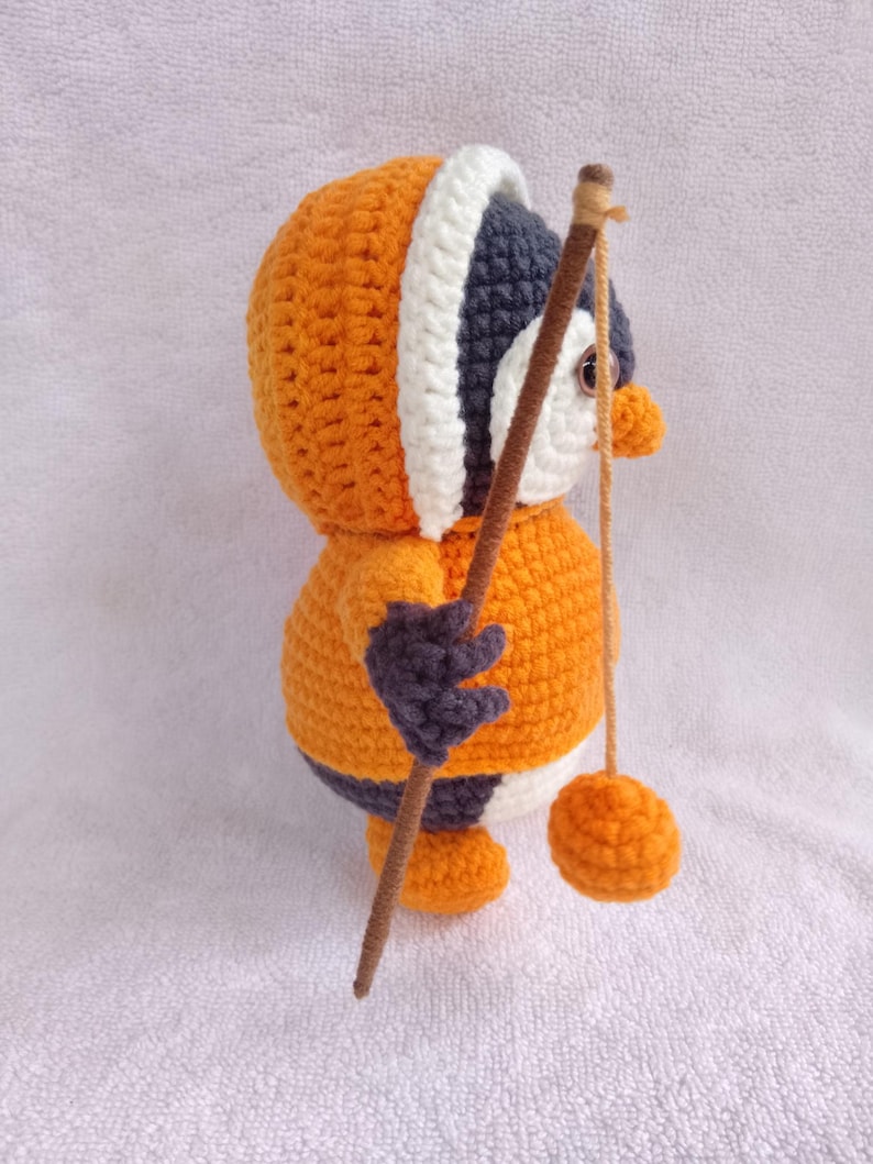 Tiny Fisher Penguin Crochet Pattern PDF – Amigurumi Fishing Penguin ...