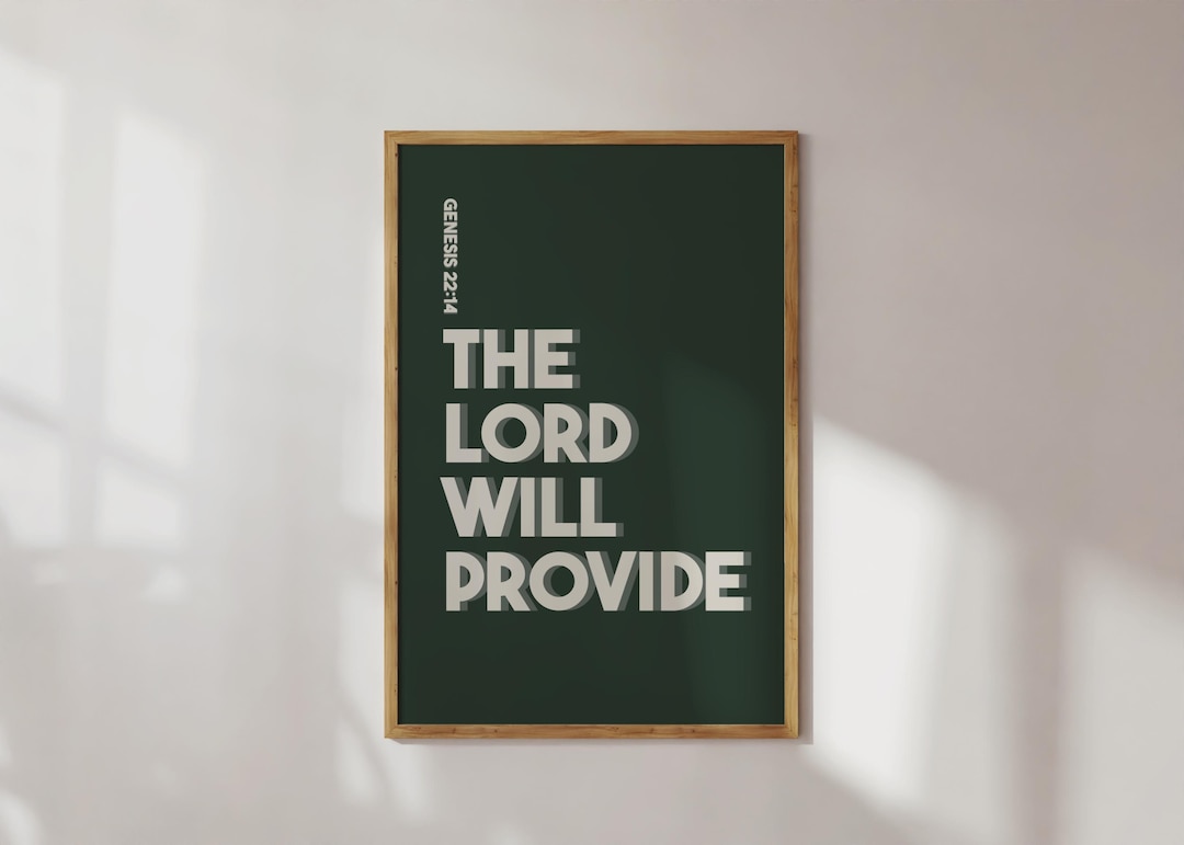 The Lord Will Provide Poster - Modern Christian Bible Verse Wall Art - Etsy