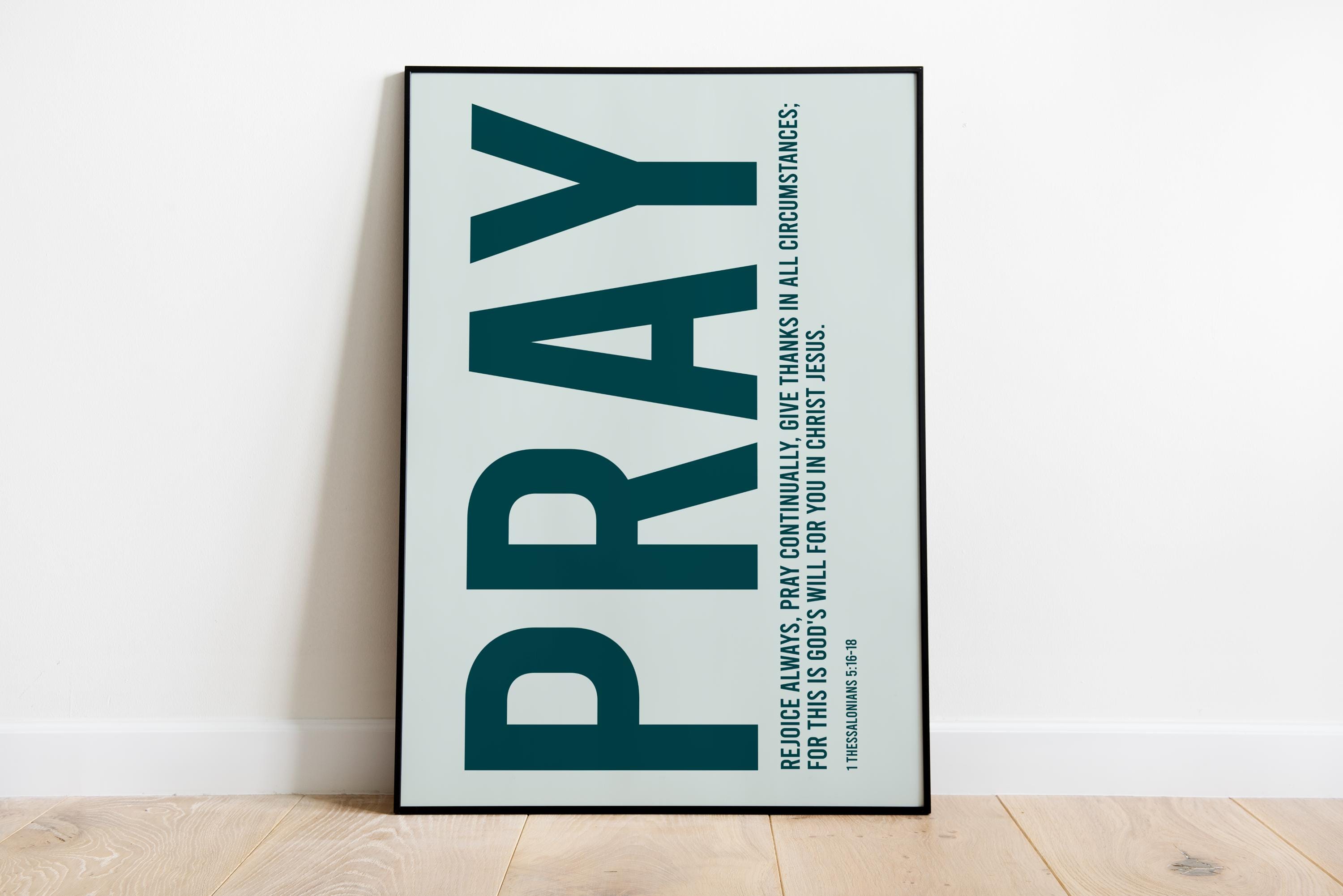 Pray - Wall Art Modern Christian Faith Poster Bible Verse Wall Art ...