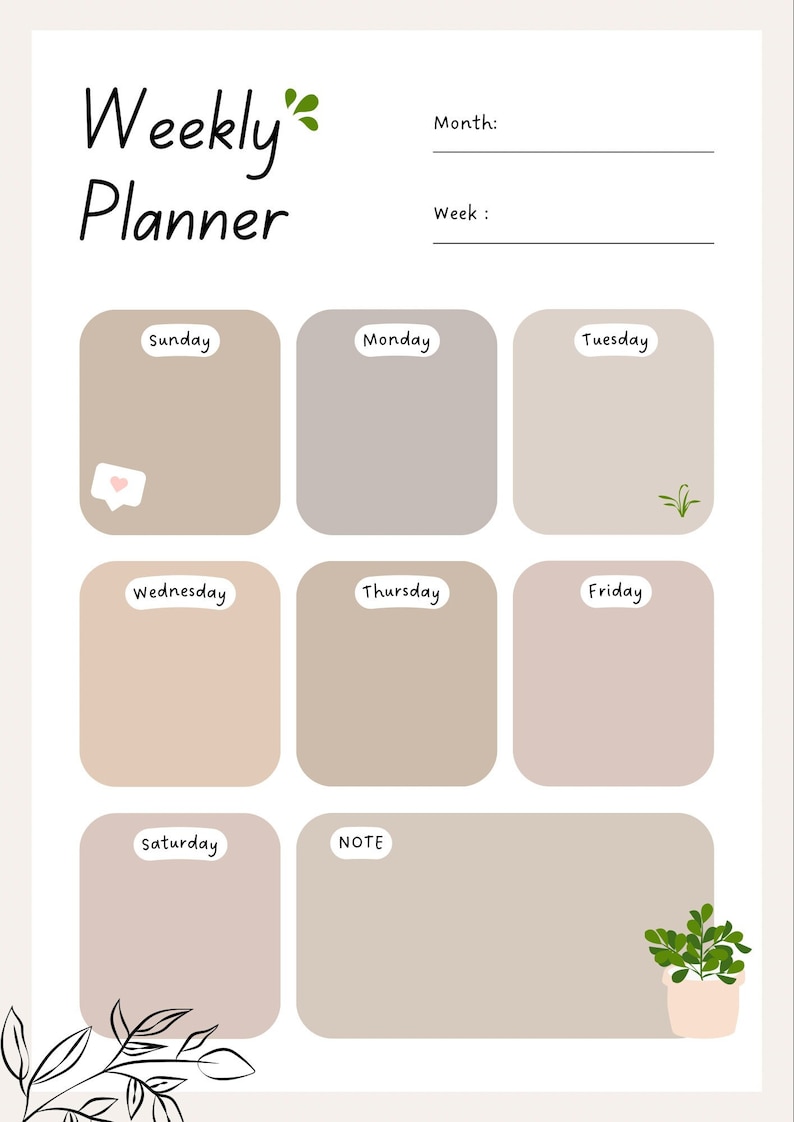 Cute Pastel Weekly Planner - Etsy