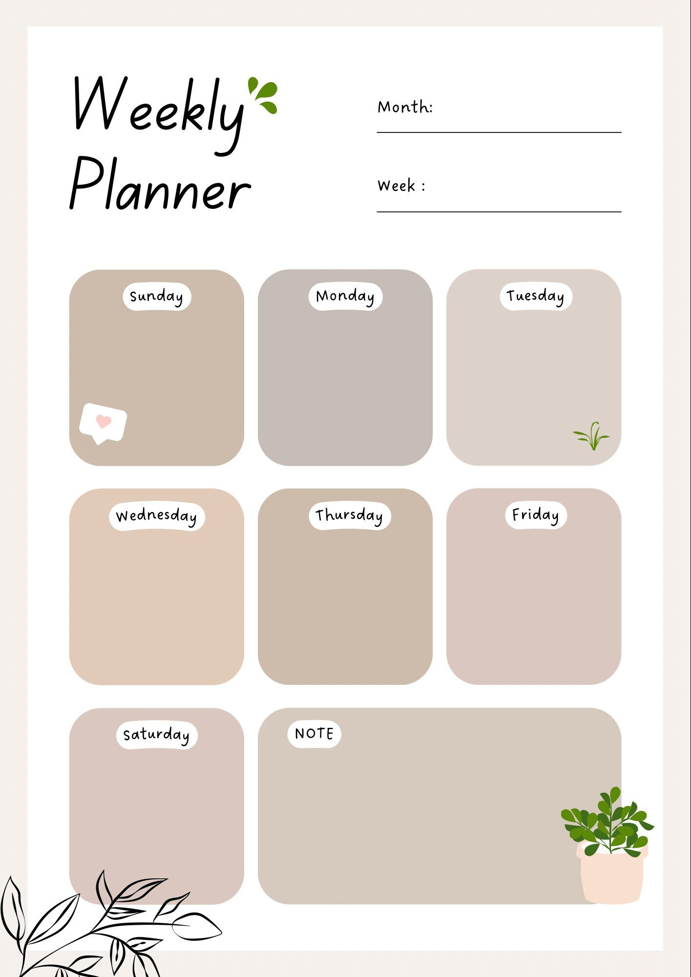 Cute Pastel Weekly Planner - Etsy