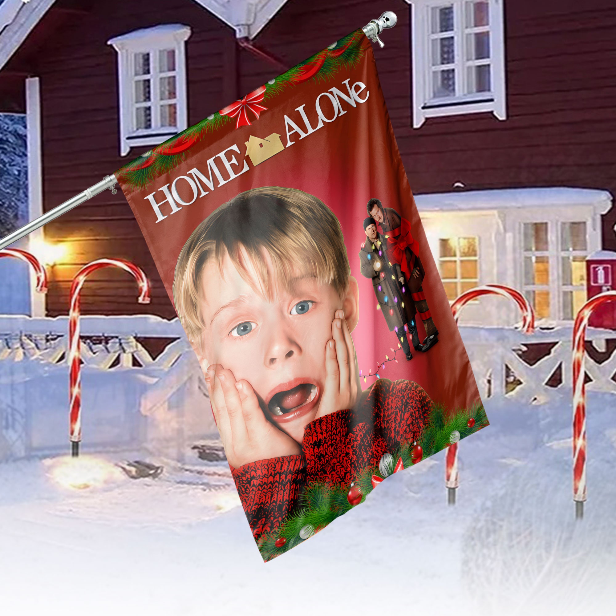 Home Alone Christmas Flag, Home Alone Flag, Merry Christmas Flag, sold ...